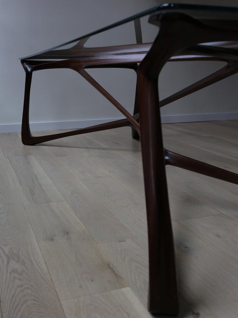 Howard Table- Modern Hand Carved Sapele Wood Sculptural Dining Table ...