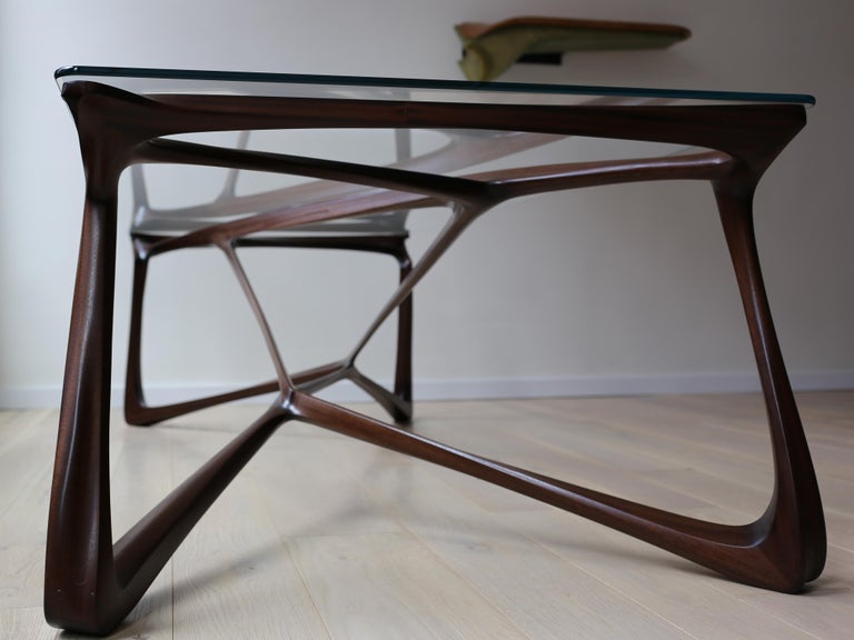 Howard Table- Modern Hand Carved Sapele Wood Sculptural Dining Table ...