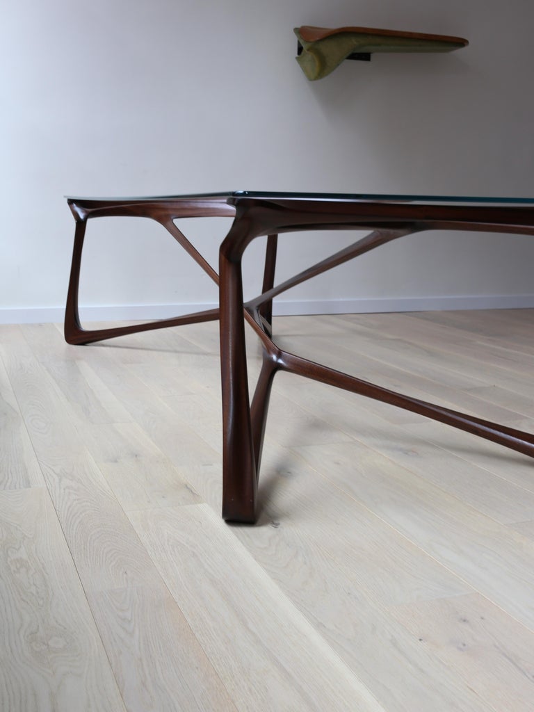 Howard Table- Modern Hand Carved Sapele Wood Sculptural Dining Table ...