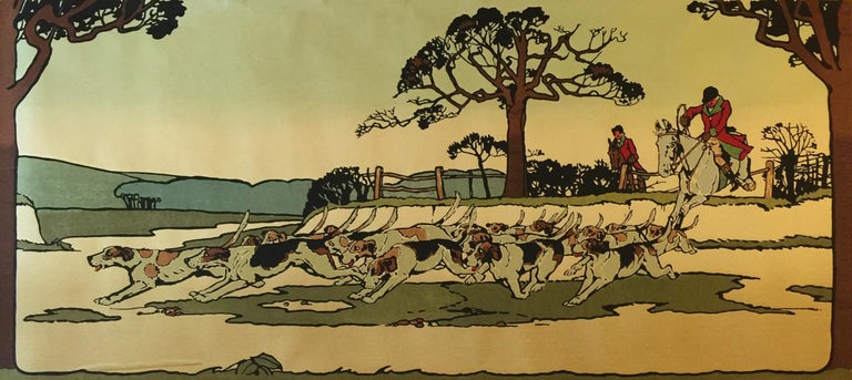 Hunting Scene, 4 Panel Hand Block Printed Frieze by H.Watkins Wild For ...