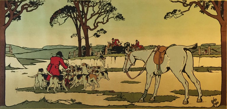 Hunting Scene, 4 Panel Hand Block Printed Frieze by H.Watkins Wild For ...