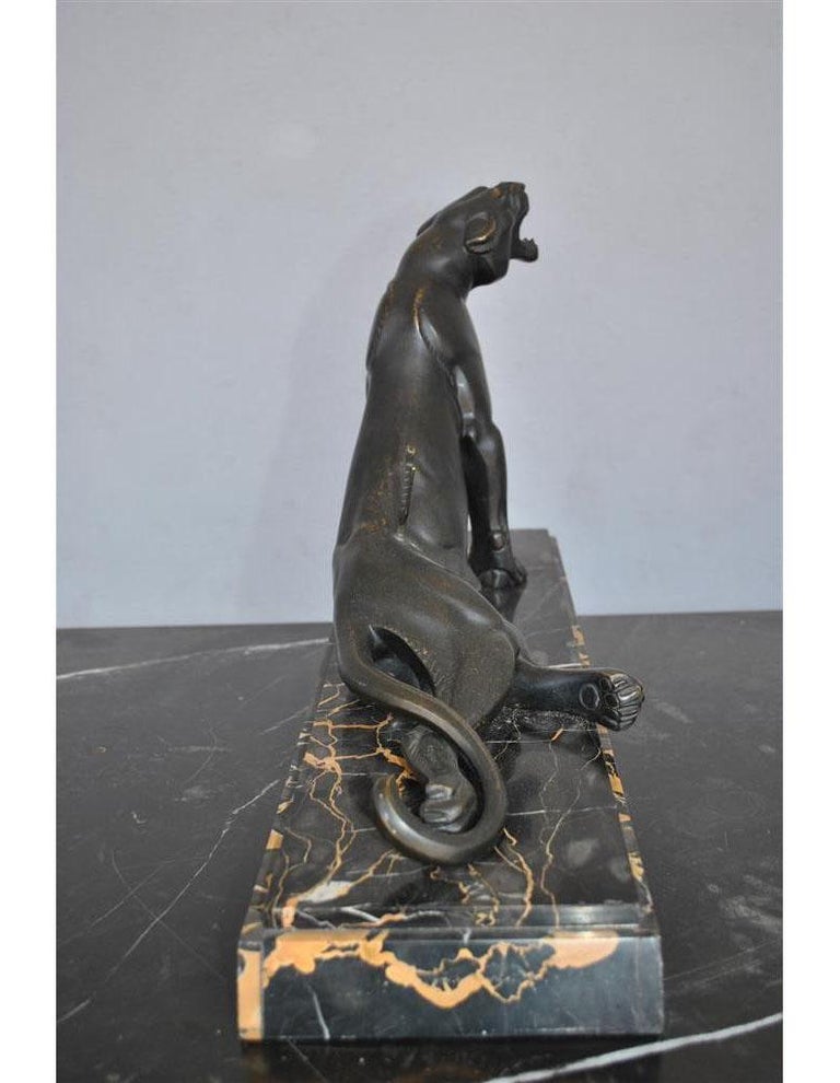 "The Injured Panther" 1930s Bronze Sculpture by A. Carvin at 1stDibs