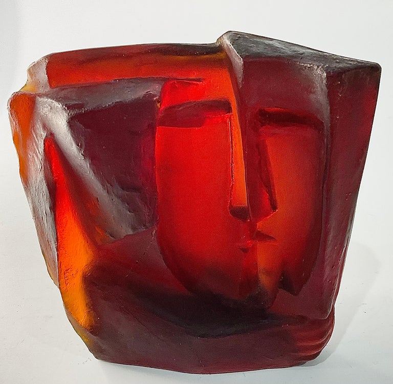 Kiss Abstract Glass Sculpture by Stanislav Libensky Brychtova Jaroslava ...
