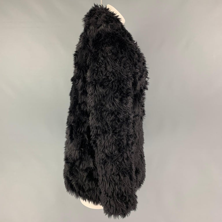 THE KOOPLES Size S Black Modacrylic Blend Textured Faux Fur Double ...
