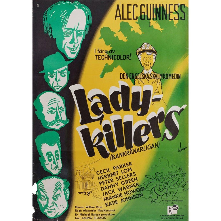 The Ladykillers 1955 Swedish B1 Film Poster For Sale at 1stDibs