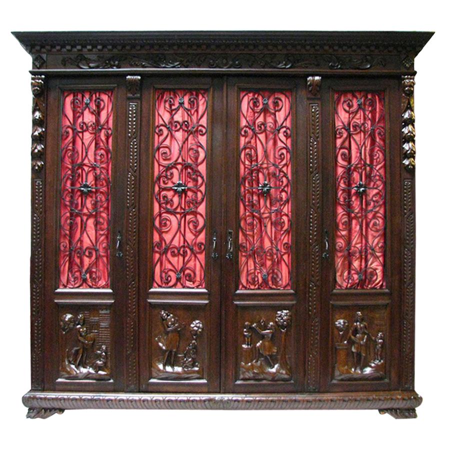 Library on Lion's Paws, Renaissance Style, Handmade Wrought Iron ...