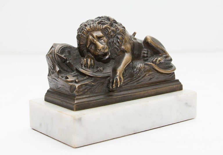 The Lion of Lucerne Grand Tour Bronze Sculpture at 1stDibs