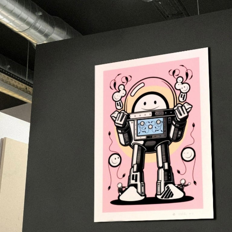 The London Police - Bork holding lads - Pink (AP) For Sale at 1stDibs