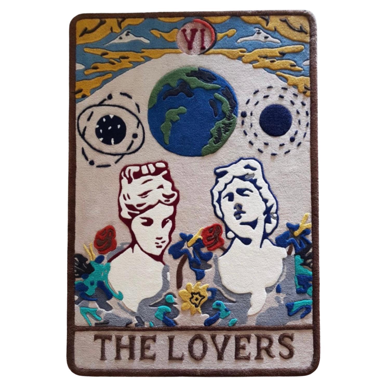 Lovers Tarot Deck Card Hand-Tufted Viscose Wool Rug by RAG Home For ...