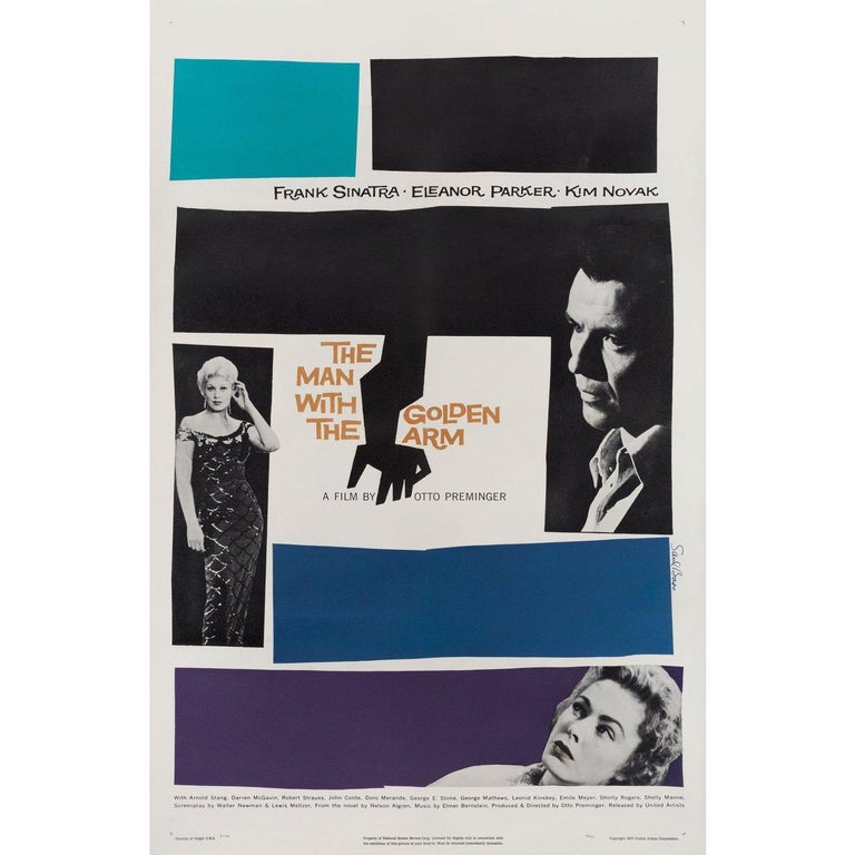 The Man with the Golden Arm 1955 U.S. One Sheet Film Poster For Sale at ...