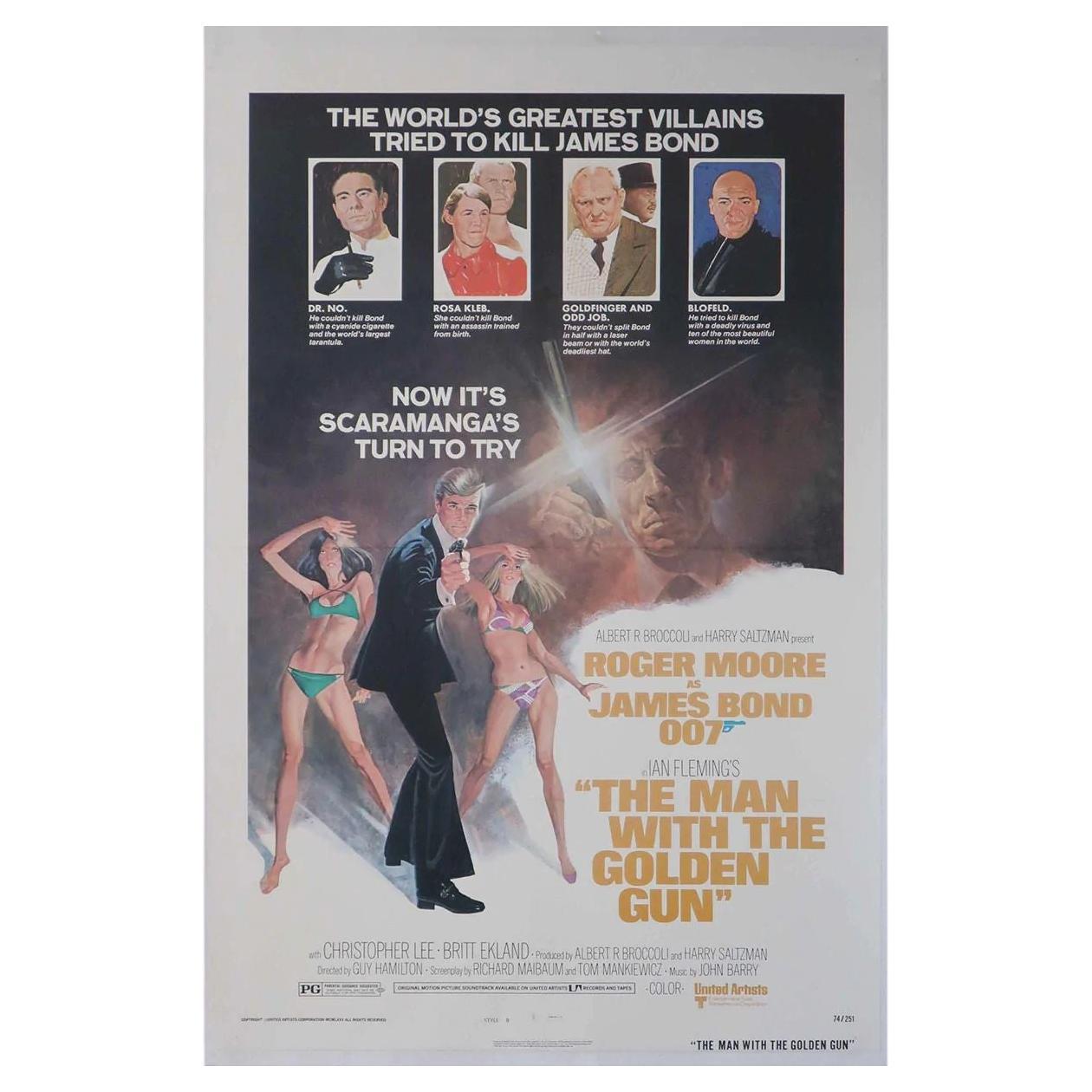 The Man with The Golden Gun, Unframed Poster, 1974 For Sale at 1stDibs