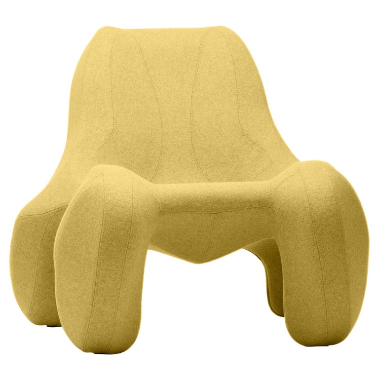 Sycamore Yellow Club chair Club 112 in felt wool, Colour 427 Divina ...