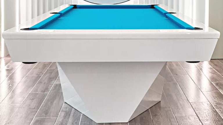 Slate Pool Tables Modern Geometric Design White Solid Oak Lacquer, Blue ...