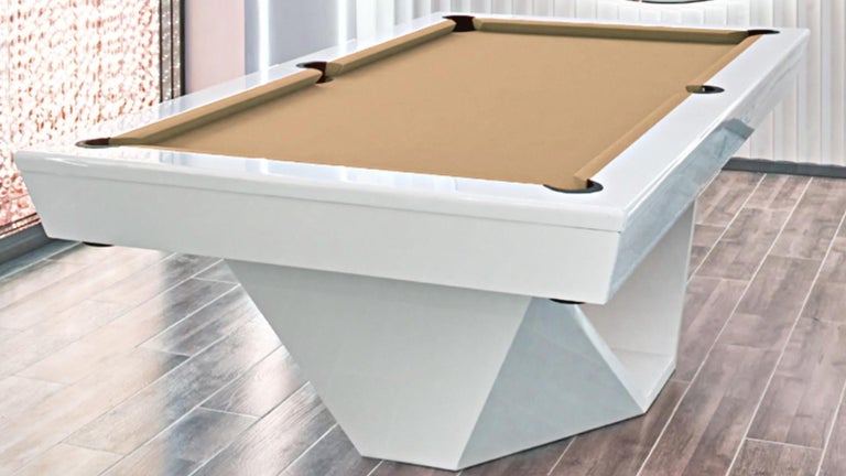 Slate Pool Tables Modern Geometric Design White Solid Oak Lacquer, Blue ...