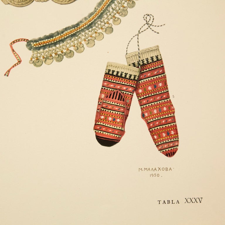 The National Dresses of Macedonia Illustrated Drawing in Plate, 1963 ...
