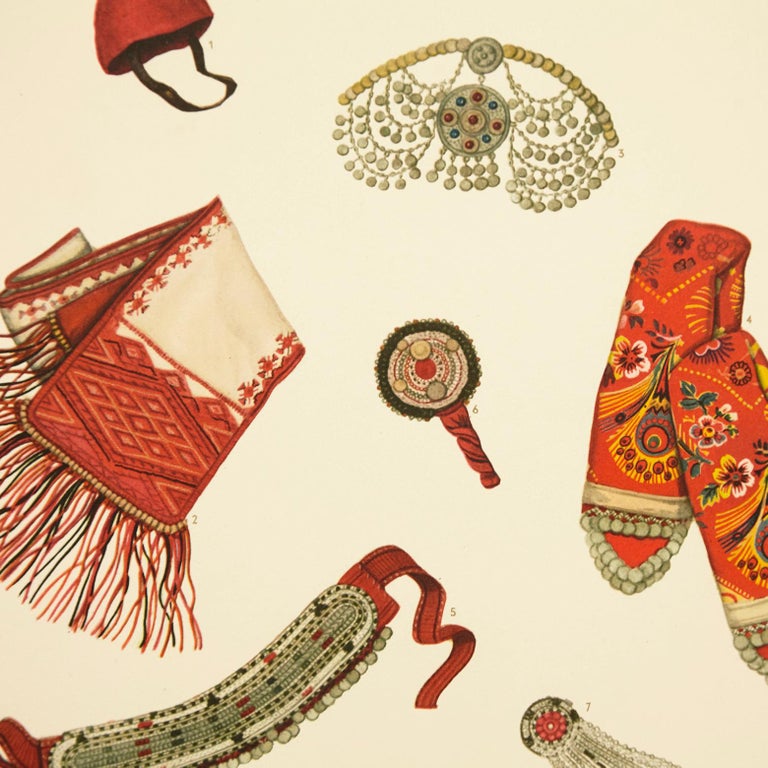 The National Dresses of Macedonia Illustrated Drawing in Plate, 1963 ...