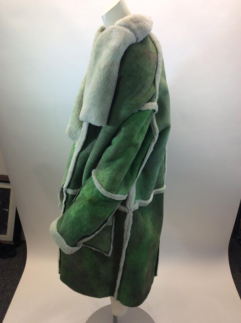 The People of the Labyrinths Green Shearling Coat For Sale at 1stDibs