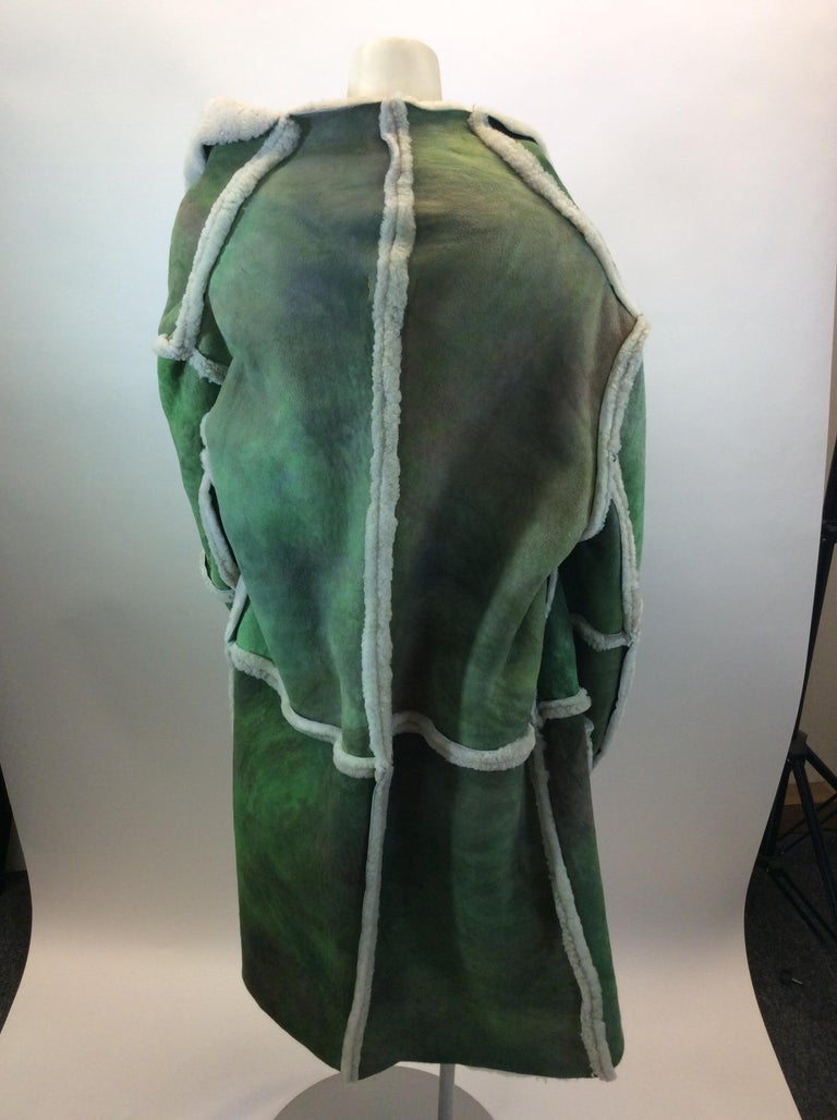 The People of the Labyrinths Green Shearling Coat For Sale at 1stDibs