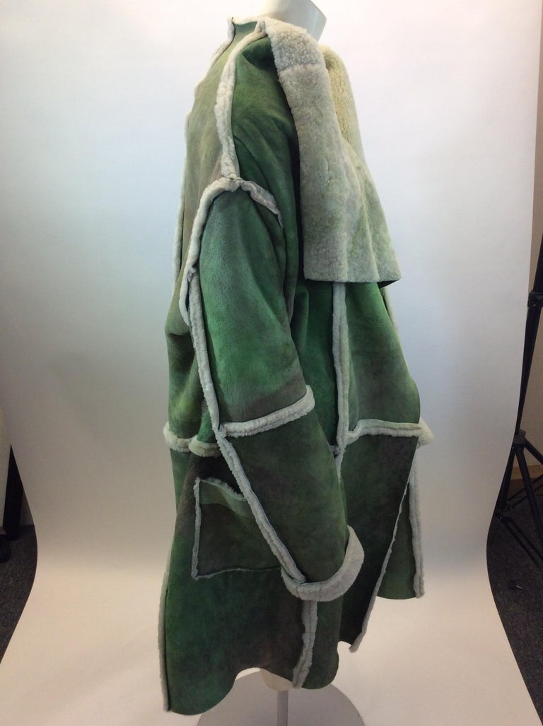 The People of the Labyrinths Green Shearling Coat For Sale at 1stDibs
