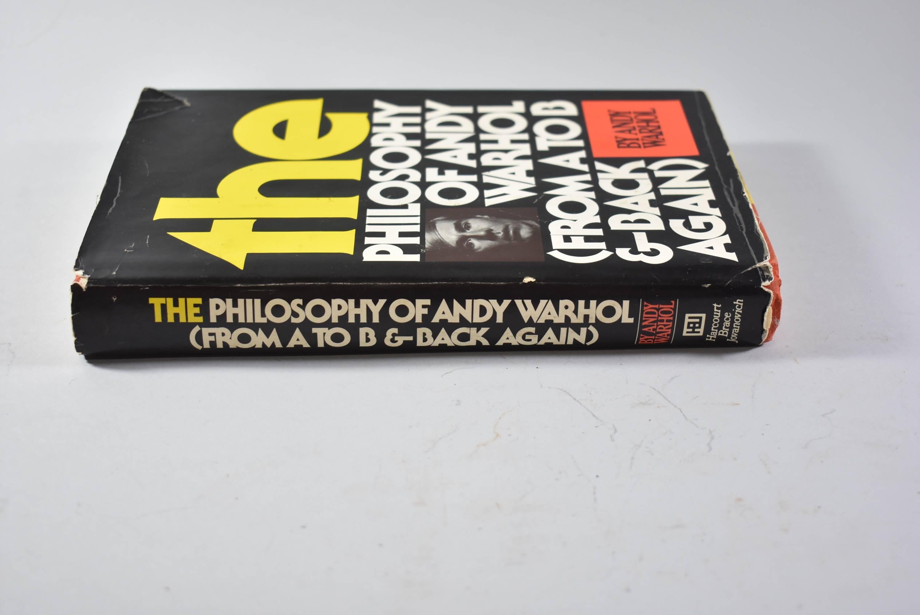 The Philosophy of Andy Warhol from A to B and Back Again Signed Andy ...