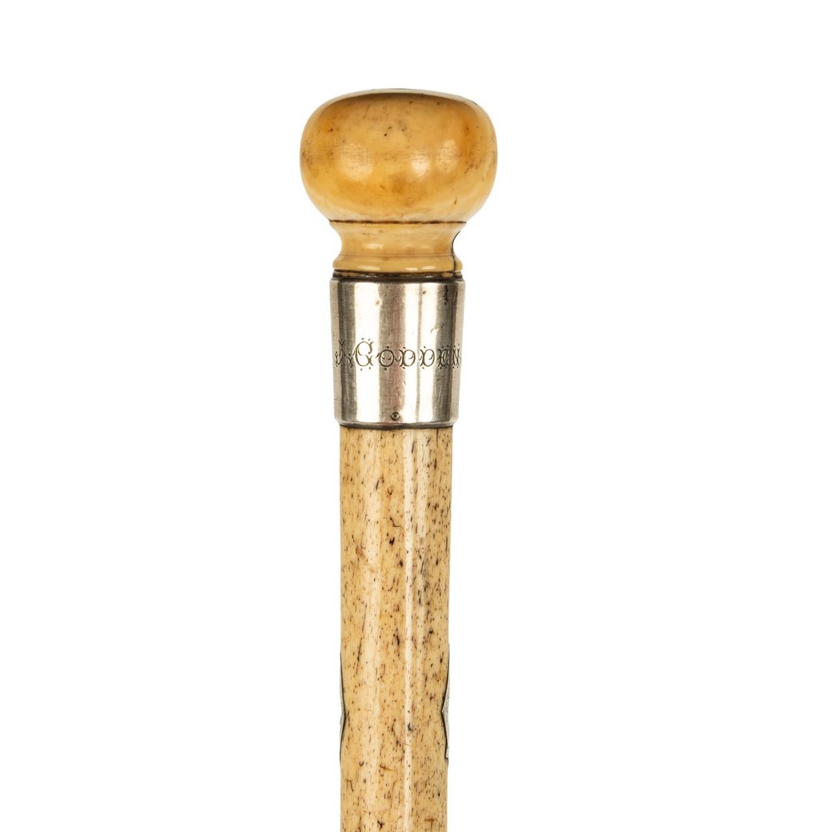 The plain whalebone cane of J Godden, dated 1896 For Sale at 1stDibs