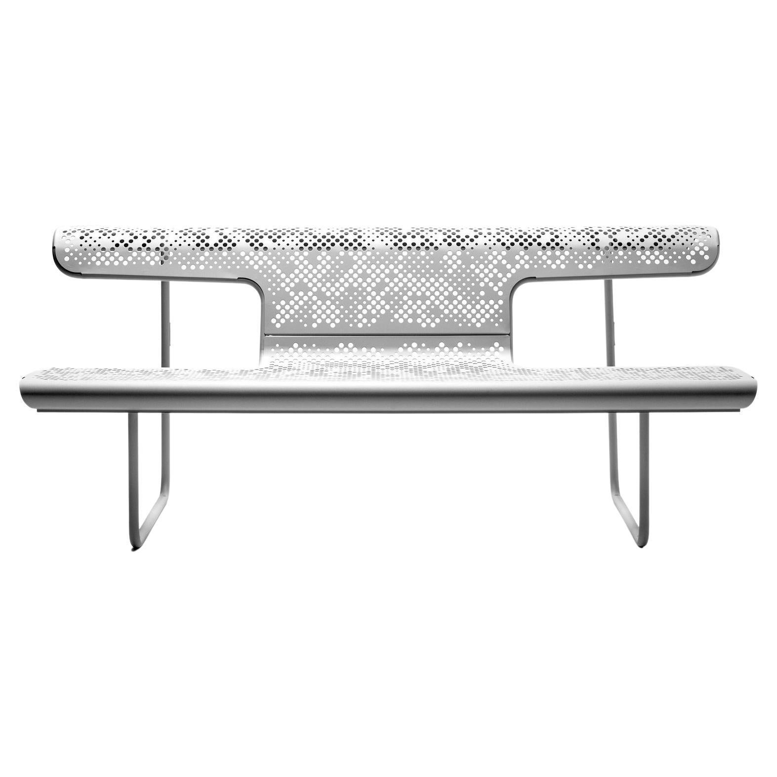 Public bench in perforated steel designed by Alfredo Häberli For Sale ...