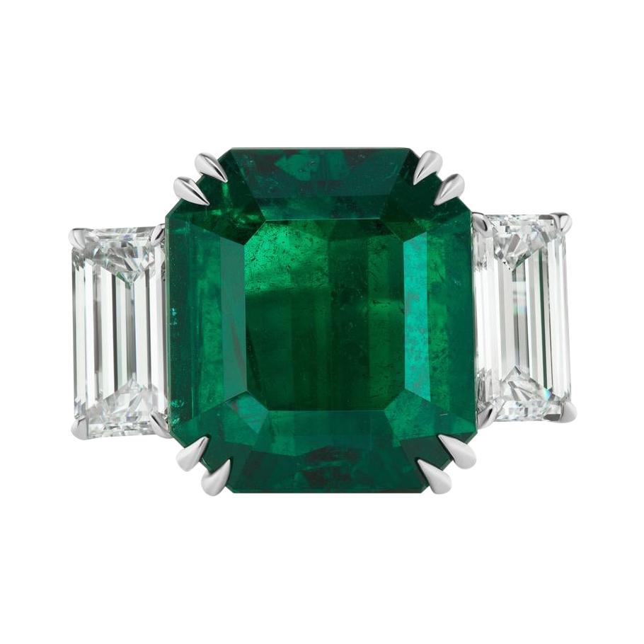 Rare All Natural Emerald and Diamond Ring For Sale at 1stDibs