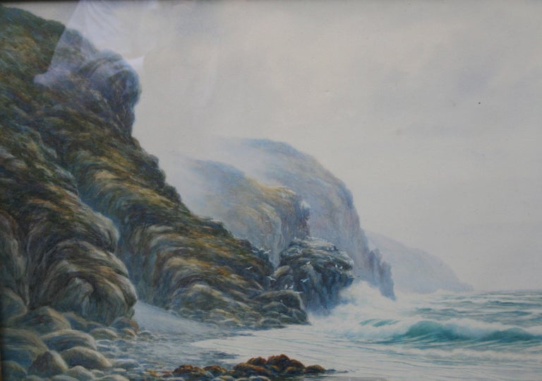 'The Ravens Heugh' Coastal Watercolor by Arthur Dean, 1923 For Sale at ...