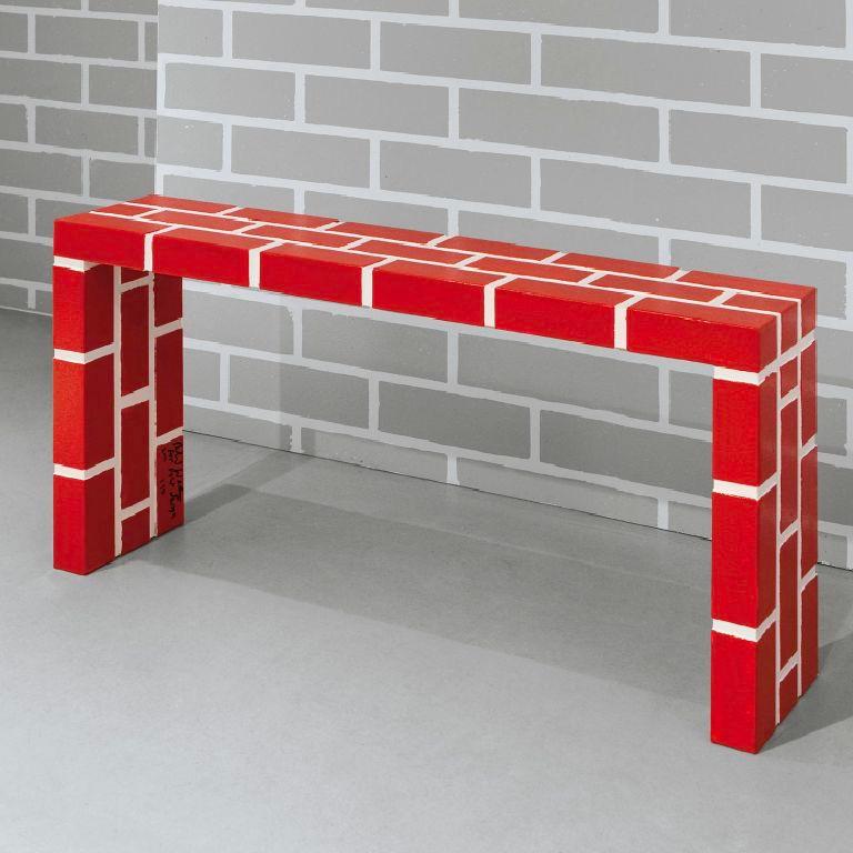 The Red Brick Table No. 5 by Richard Woods for Memphis MIlano Console ...