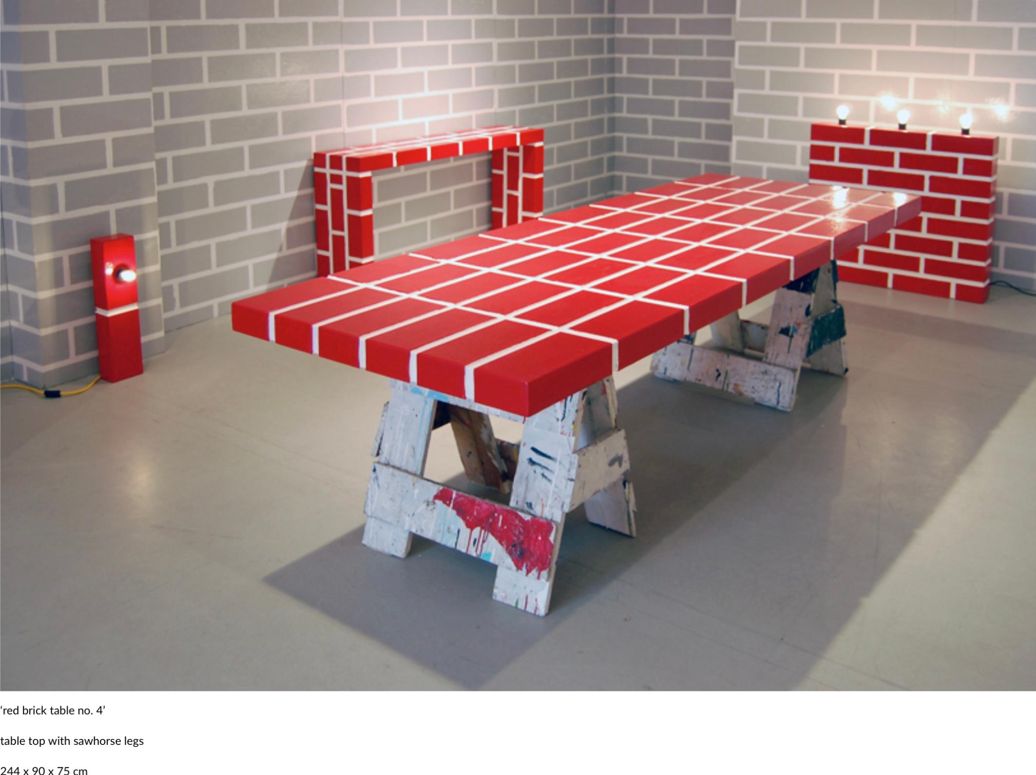 The Red Brick Table No. 5 by Richard Woods for Memphis MIlano Console ...