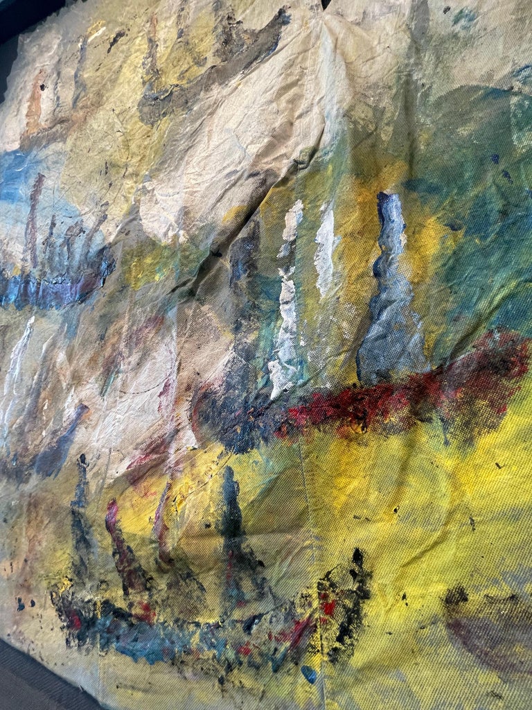 “The Regatta” Abstract Painting on Fabric, 1992 by Purvis Young For ...