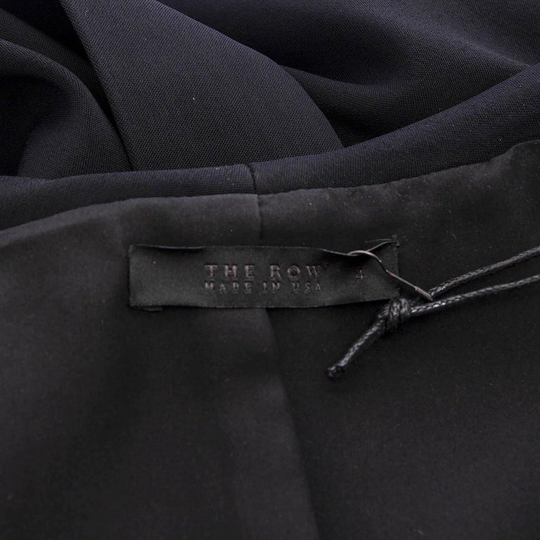THE ROW black viscose LONG BELTED Coat Jacket 4 XS S For Sale at 1stDibs