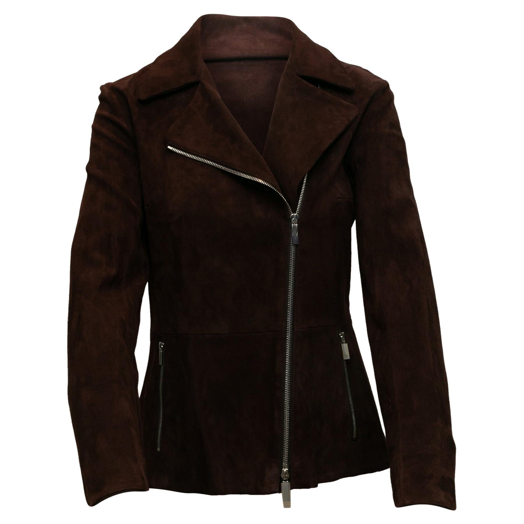 THE ROW Size 4 Black Leather Zip Peplum ANASTA Jacket at 1stDibs