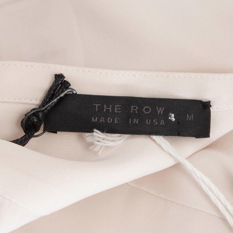 THE ROW ivory silk COLA BAND COLLAR OVERSIZED Shirt M For Sale at 1stDibs
