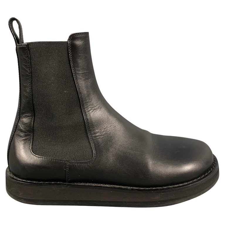 THE ROW Size 7.5 Black Leather Mixed Materials Chelsea Boots For Sale ...