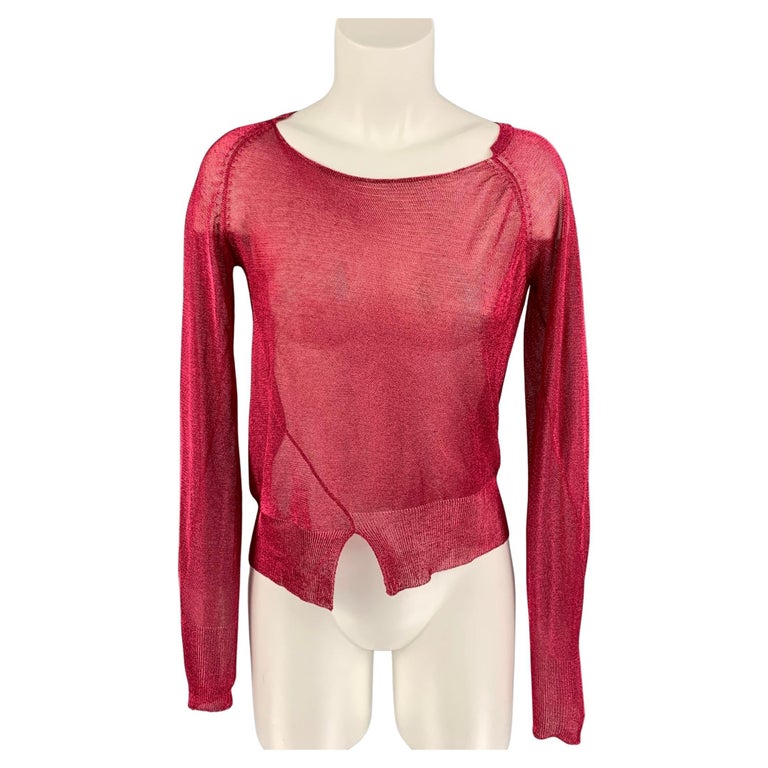 THE ROW Size XS Red Viscose Blend Metallic Giro Vented Top For Sale at ...