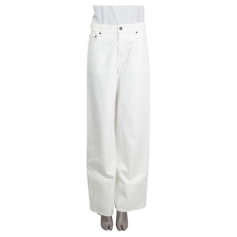 THE ROW white cotton WIDE LEG JEANS Pants 2 XS For Sale at 1stDibs