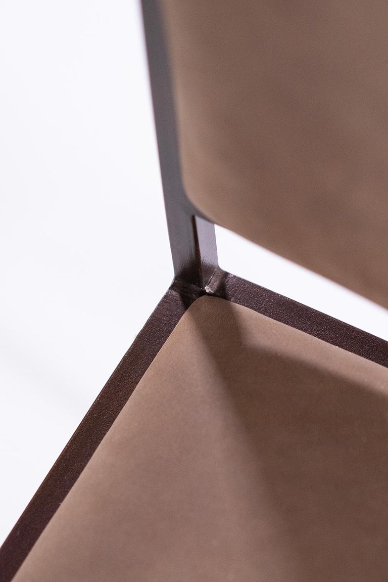 21st Century Leather Upholstered and Simple Linear Frame Dining Chair ...