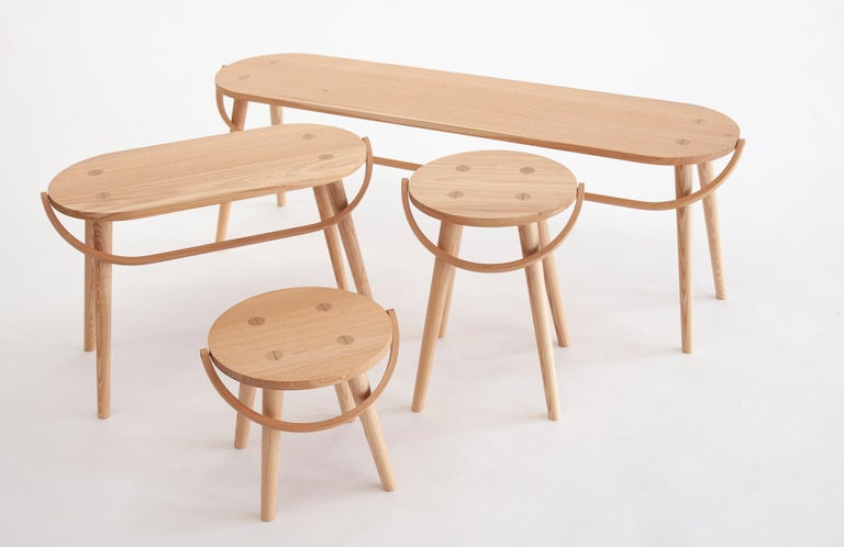 Single Bucket Stool in Solid Ash with Bentwood Handle For Sale at 1stDibs