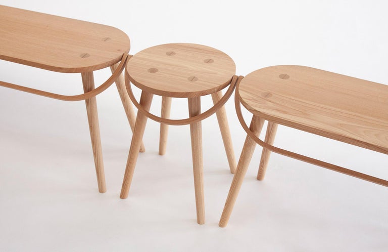 Single Bucket Stool in Solid Ash with Bentwood Handle For Sale at 1stDibs