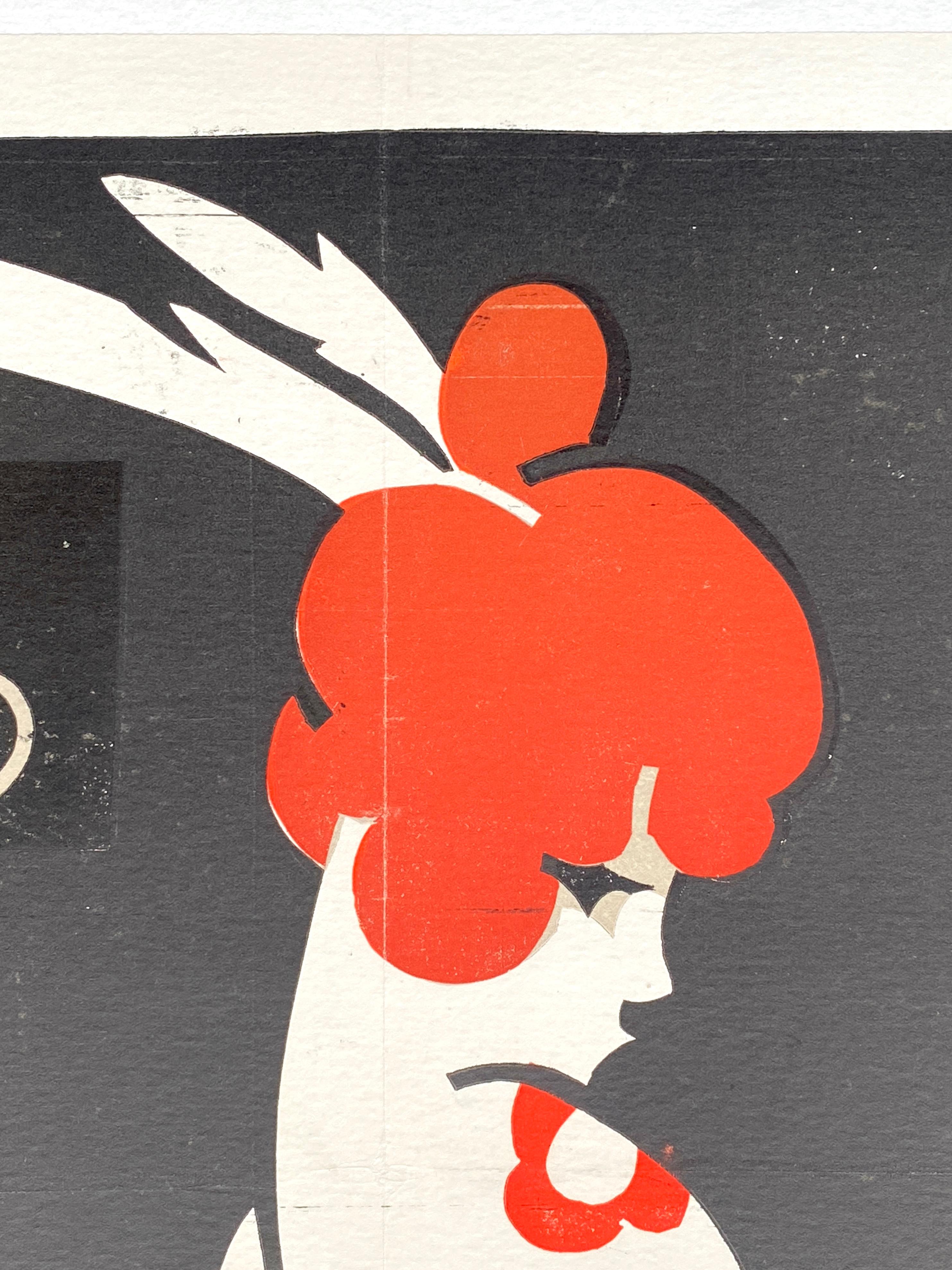 'The Slim Princess' Original Vintage Linocut Movie Poster, Swedish ...