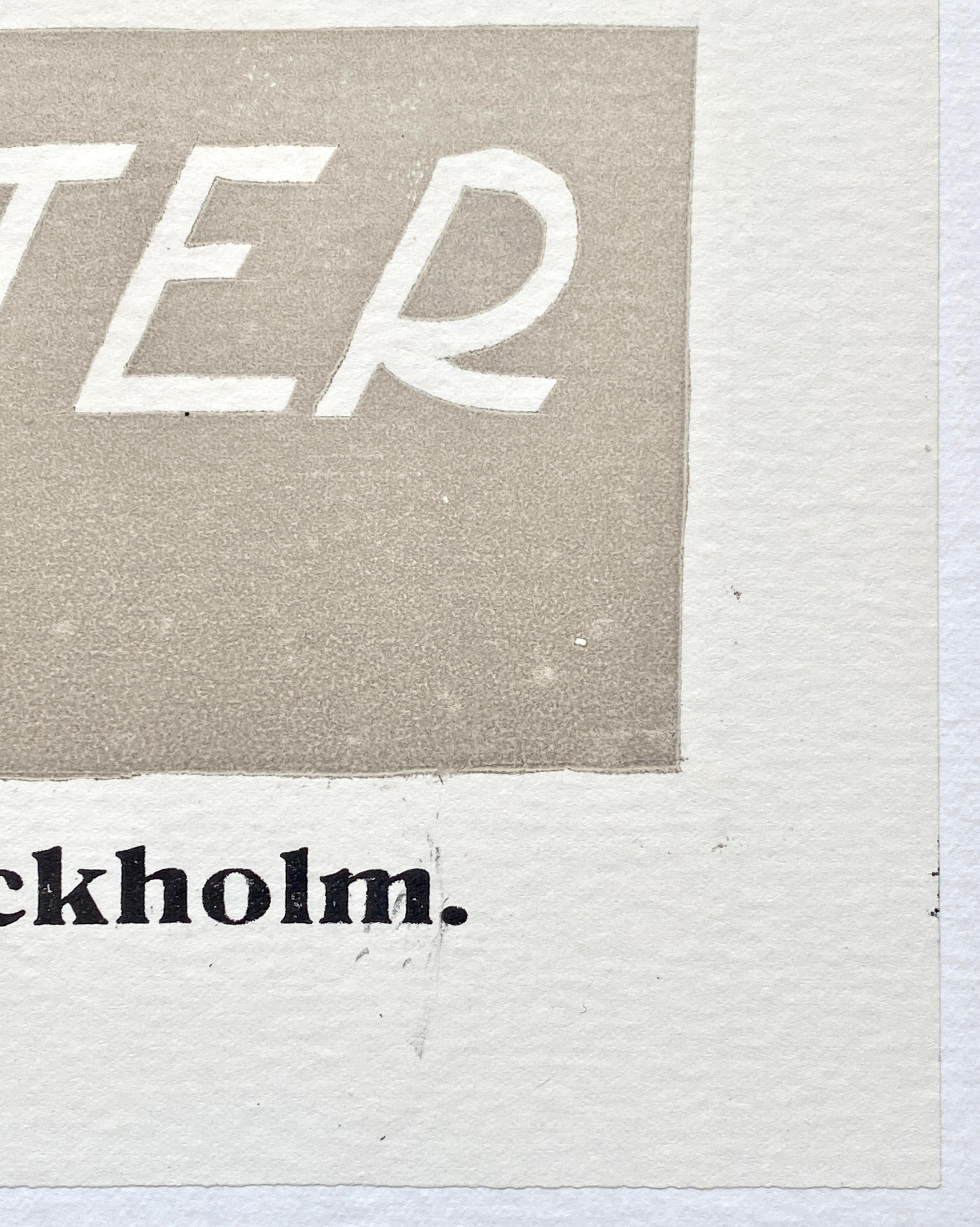 'The Slim Princess' Original Vintage Linocut Movie Poster, Swedish ...