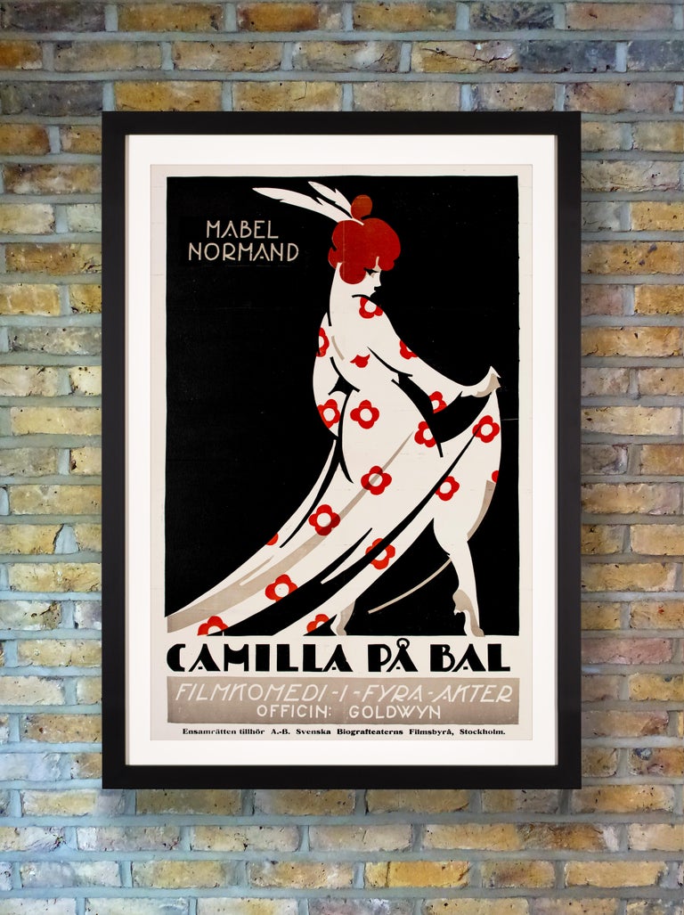 'The Slim Princess' Original Vintage Linocut Movie Poster, Swedish ...