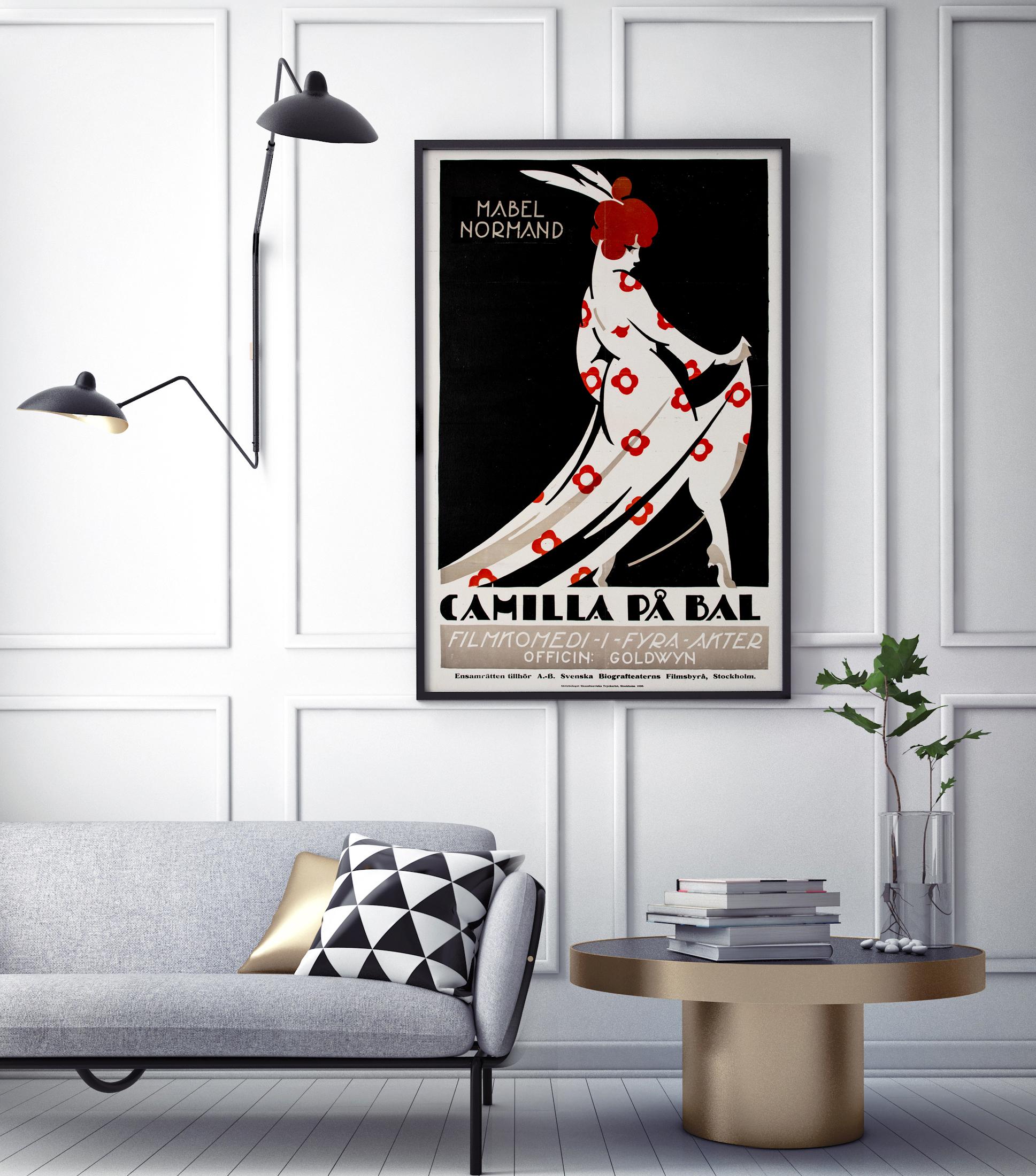 'The Slim Princess' Original Vintage Linocut Movie Poster, Swedish ...