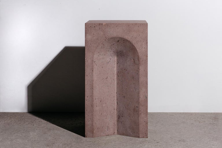 Geometric Side Table in Pink Tuff For Sale at 1stDibs