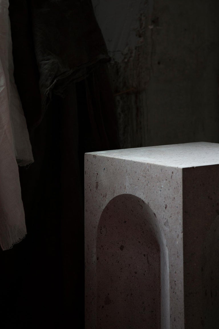 Geometric Side Table in Pink Tuff For Sale at 1stDibs