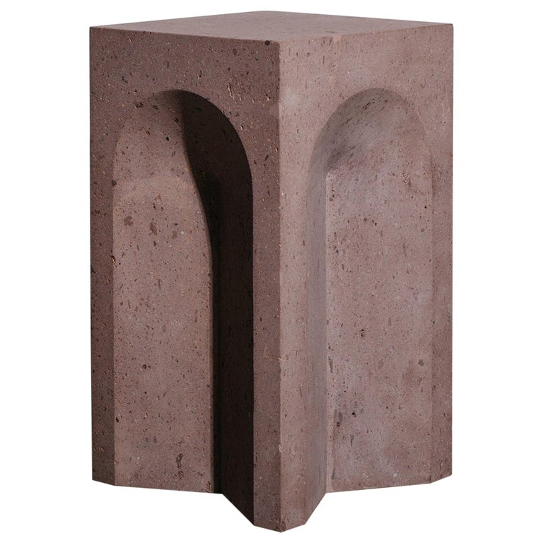 Geometric Side Table in Pink Tuff For Sale at 1stDibs