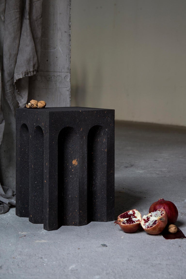 Geometric Side Table in Black Tuff For Sale at 1stDibs