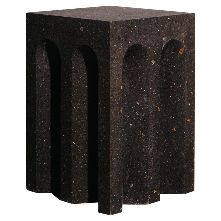 Geometric Side Table in Black Tuff For Sale at 1stDibs