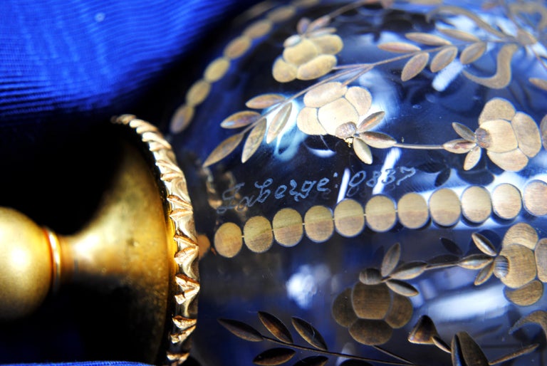 Star of the North Faberge Crystal Egg with Sterling Silver Gold-Plated ...